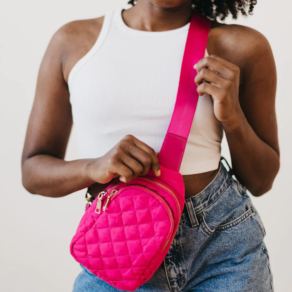 Pinelope Puffer Sling Bag Hot Pink – Purple Door Boutique